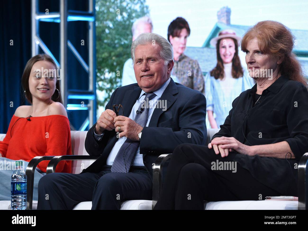 Ella Ballentine, from left, Martin Sheen and Sara Botsford participate ...