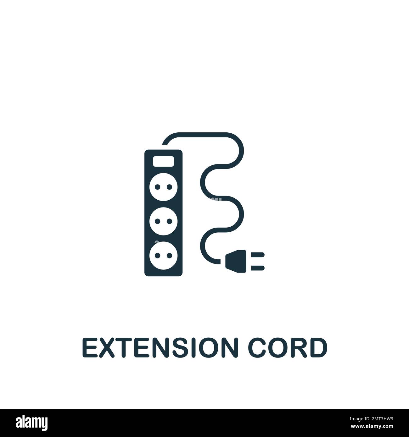 Extension Cord Icon Monochrome Simple Sign From Construction Instruments Collection Extension