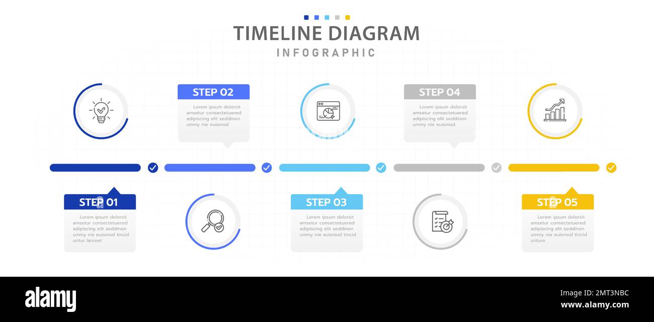 Infographic template for business. 5 Steps Modern Timeline diagram ...