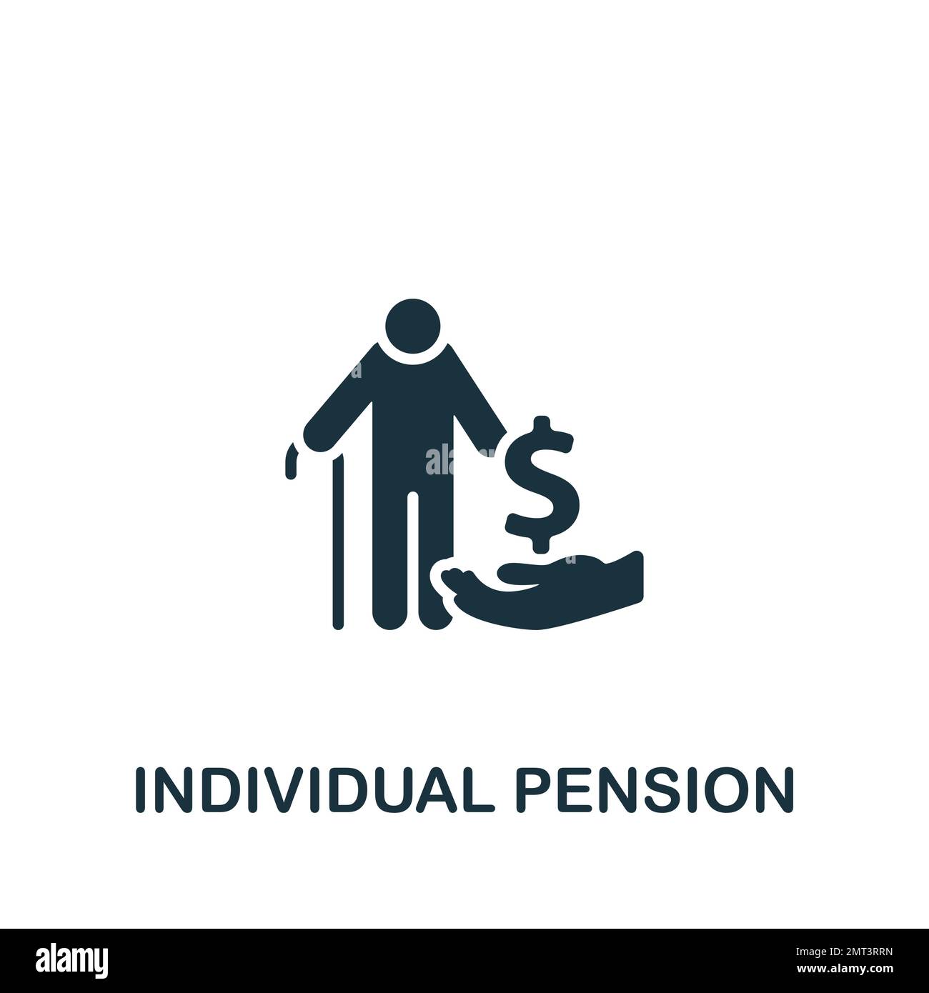 Individual pension icon. Monochrome simple sign from common tax ...
