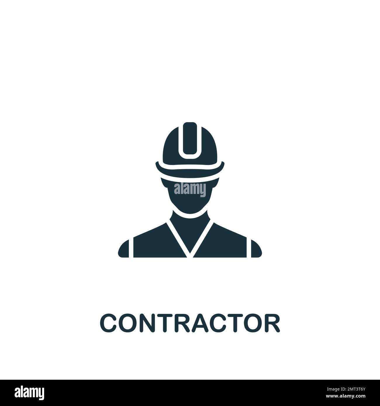 Contractor icon. Monochrome simple sign from common tax collection ...