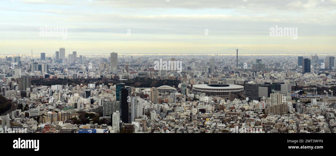 City views of Tokyo from the Shibuya Scramble Square building. Tokyo ...