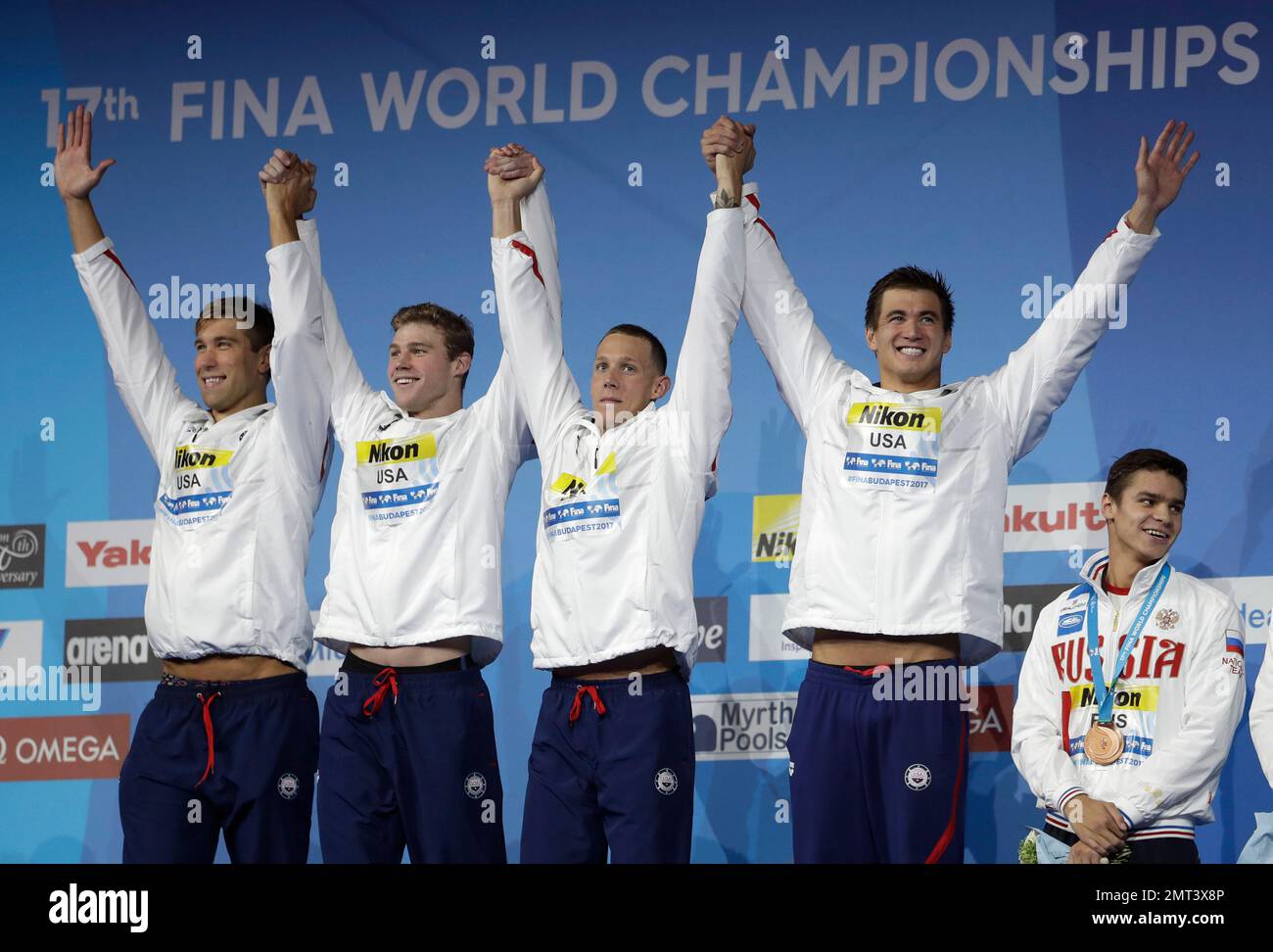 United States' gold medal winners Matt Grevers, Kevin Cordes, Caeleb ...
