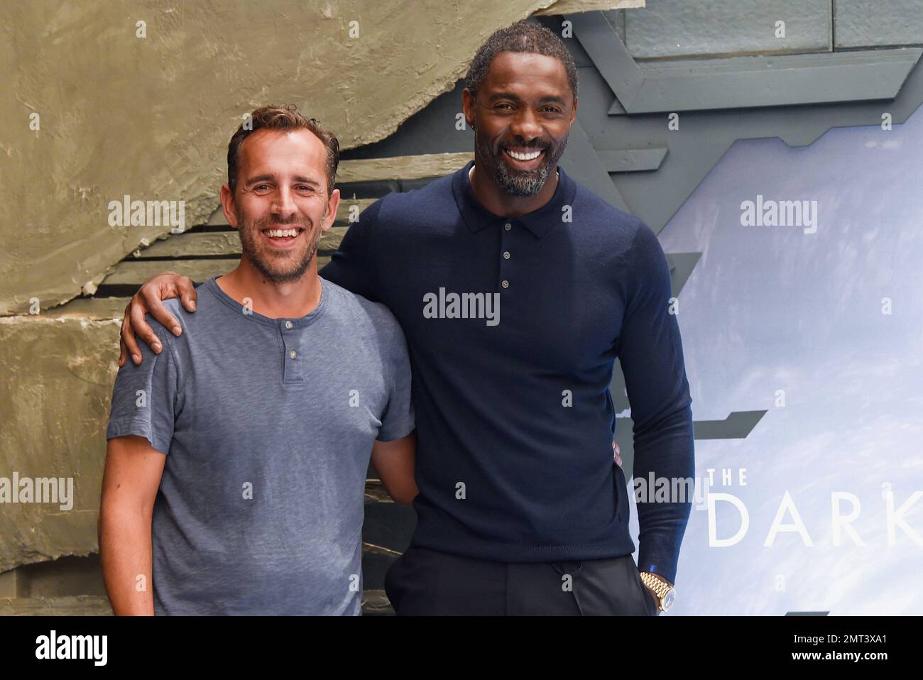Director Nikolaj Arcel, left, and actor Idris Elba participate in "The ...