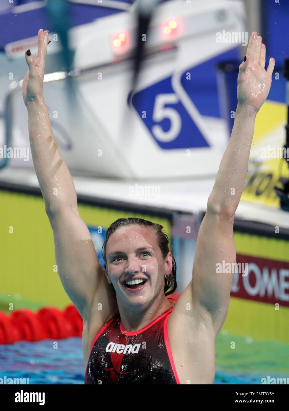 Hungary's Katinka Hosszu celebrates after winning the gold medal in the ...