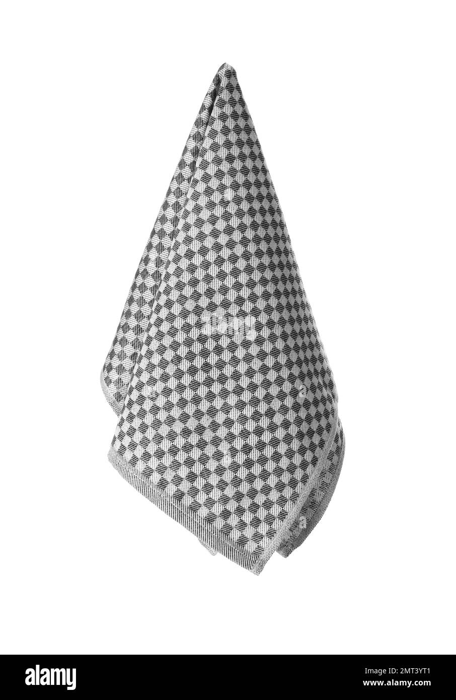 New grey checkered napkin isolated on white Stock Photo - Alamy