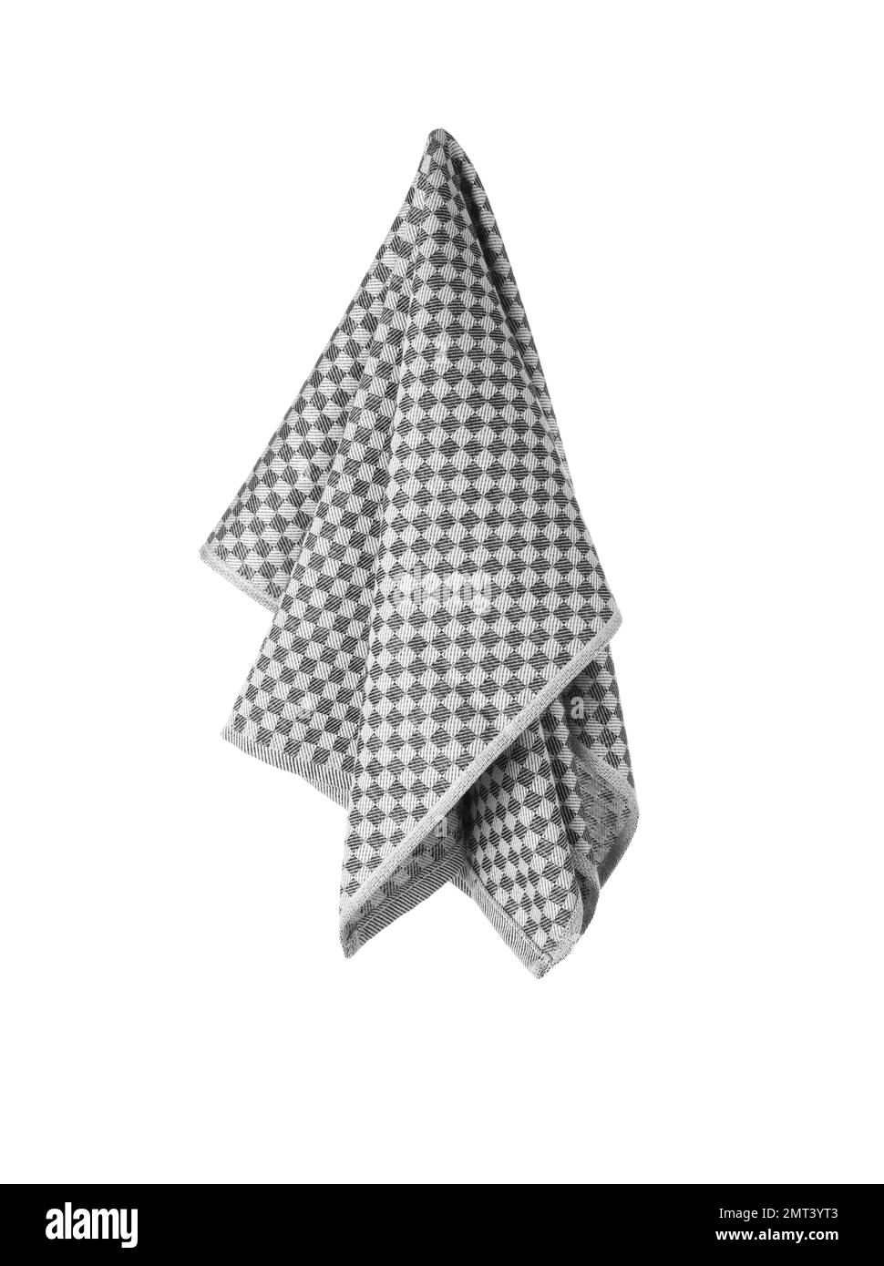 New grey checkered napkin isolated on white Stock Photo - Alamy
