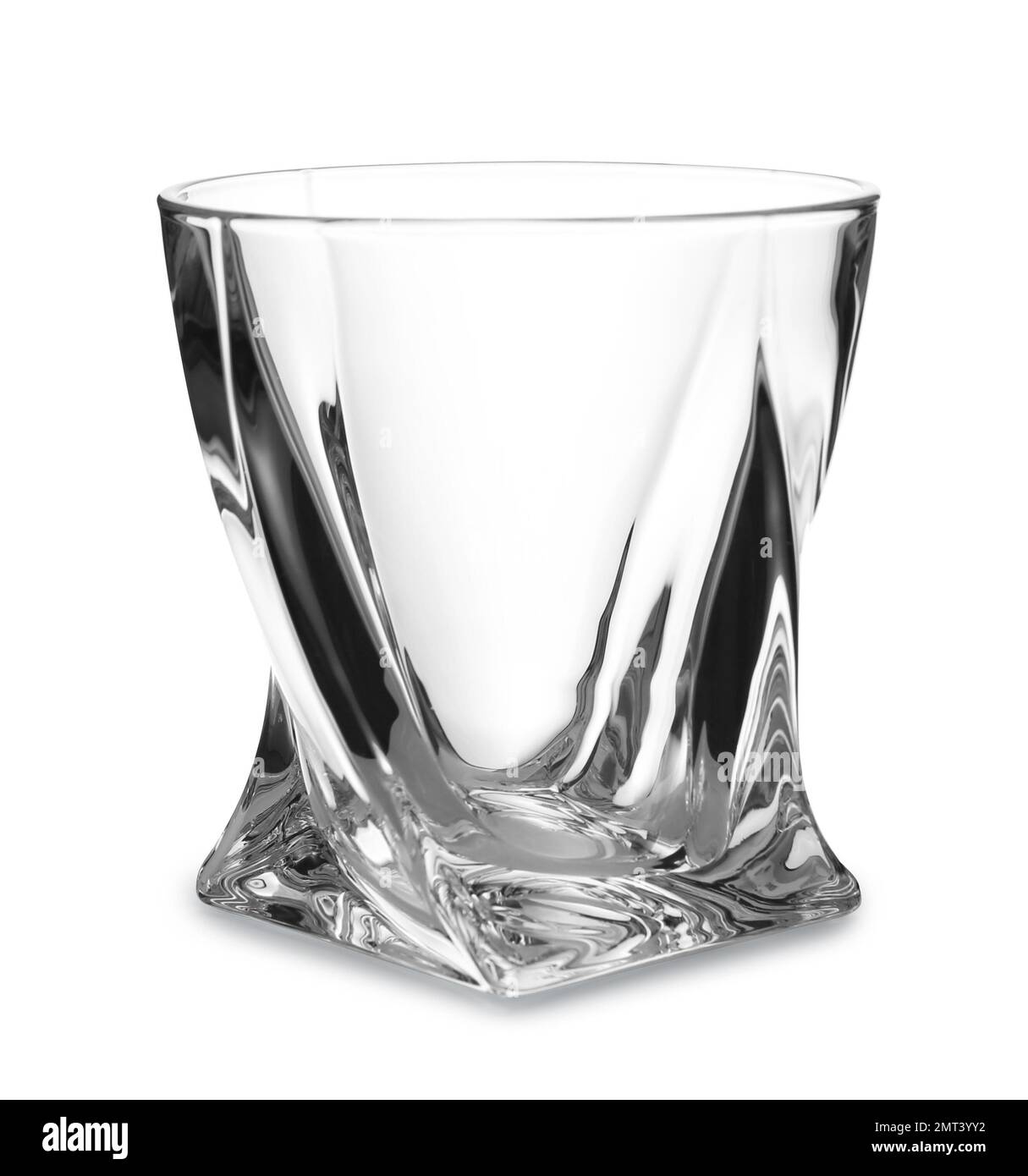 Empty clear lowball glass isolated on white Stock Photo - Alamy