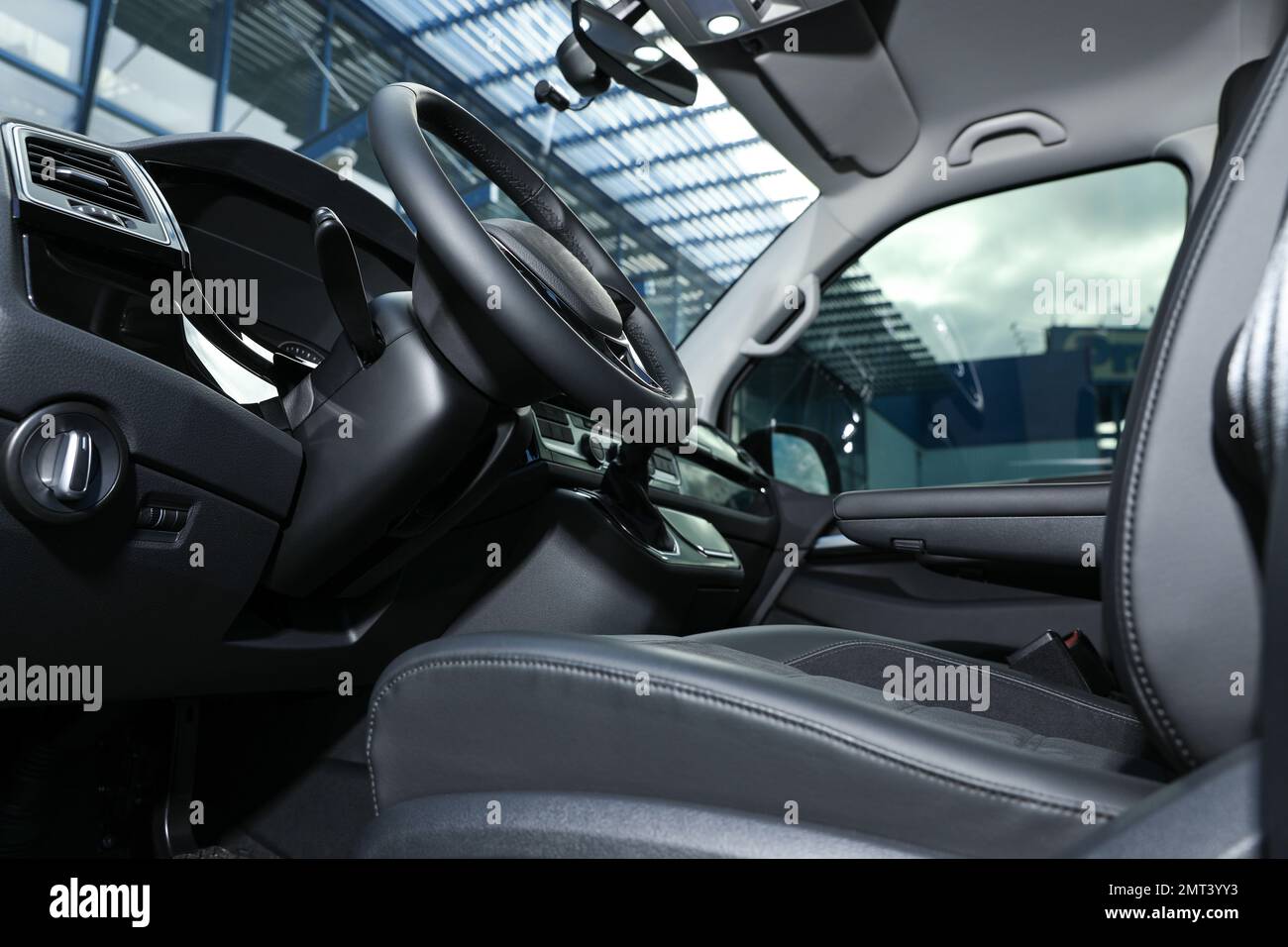View of modern car with comfortable driver's seat inside Stock Photo ...