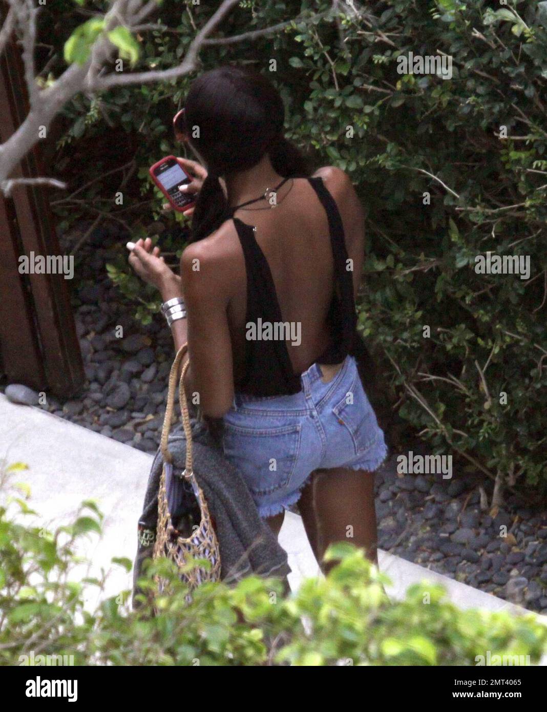 Exclusive!! Naomi Campbell sports pigtails and hot-pants while on vacation in Miami, FL. 3/1/09 ...