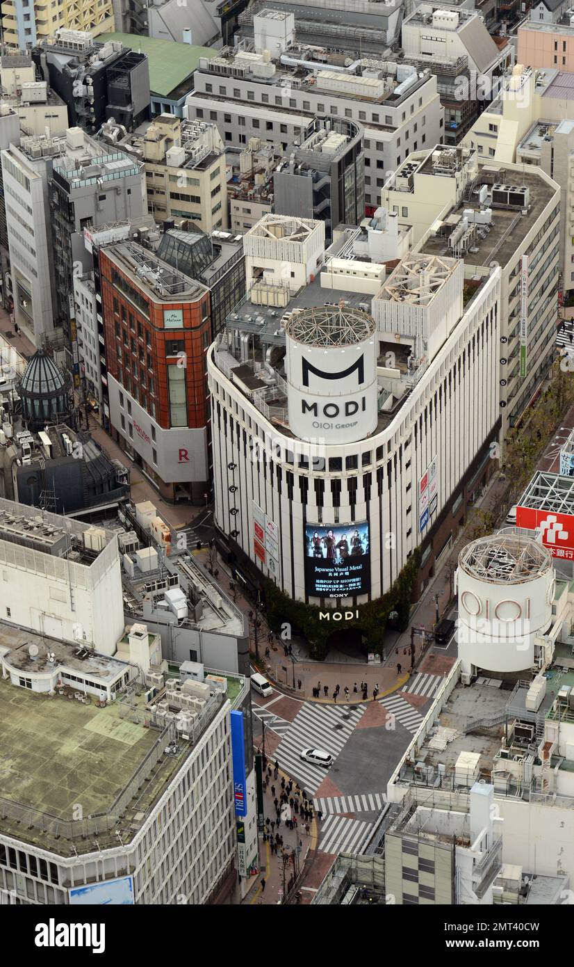 Aerial view of the Modi departmen store in Shibuya, Tokyo, Japan Stock ...