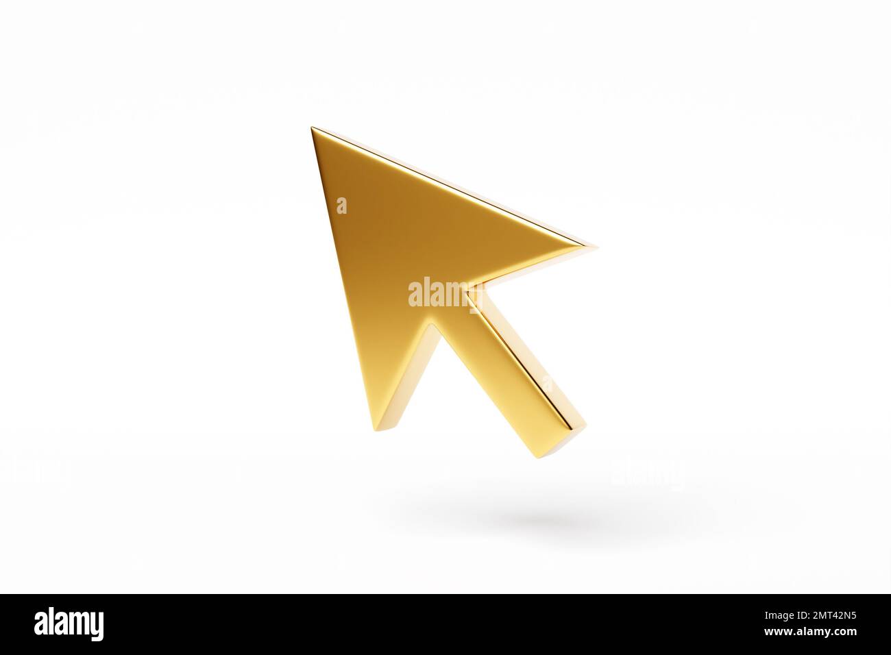 Golden cursor icon 3d rendering isolated on white background. Cursor ...