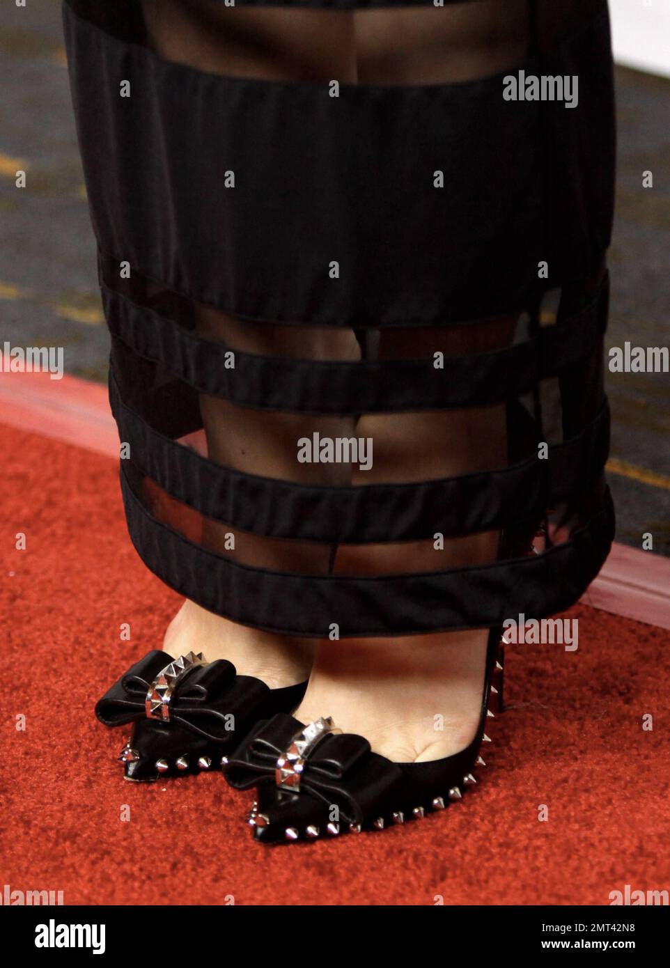 Singer Katy Perry (shoe detail) arrives at the NARM 2012 Music Biz ...