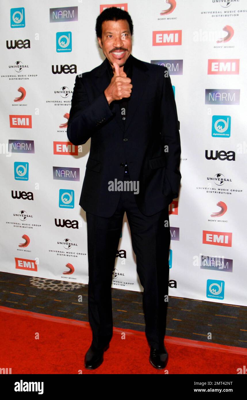 Singer Lionel Ritchie arrives at the NARM 2012 Music Biz Awards held at ...