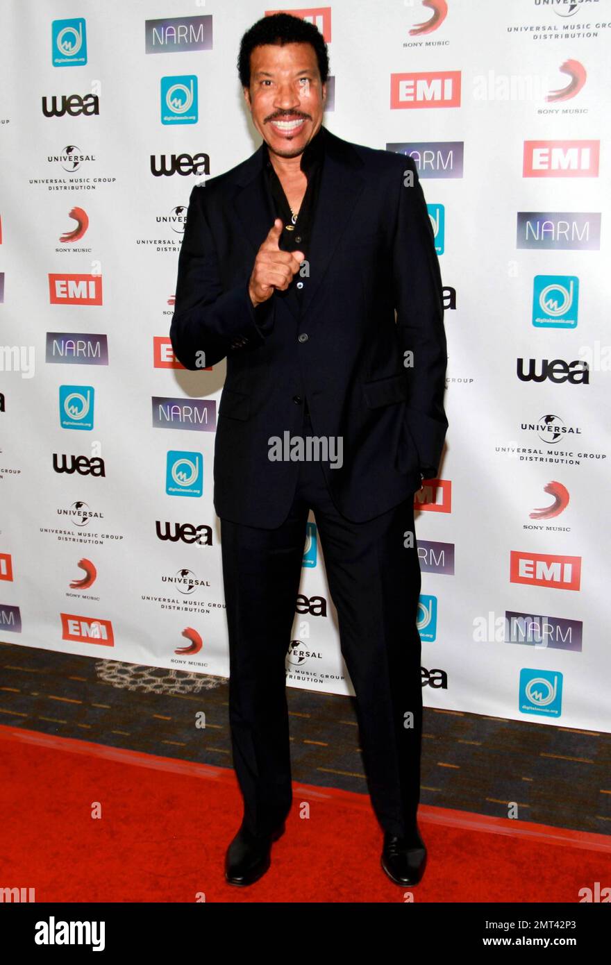 Singer Lionel Ritchie arrives at the NARM 2012 Music Biz Awards held at ...