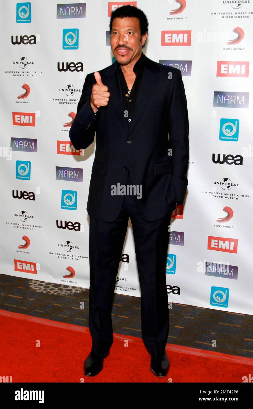 Singer Lionel Ritchie arrives at the NARM 2012 Music Biz Awards held at ...