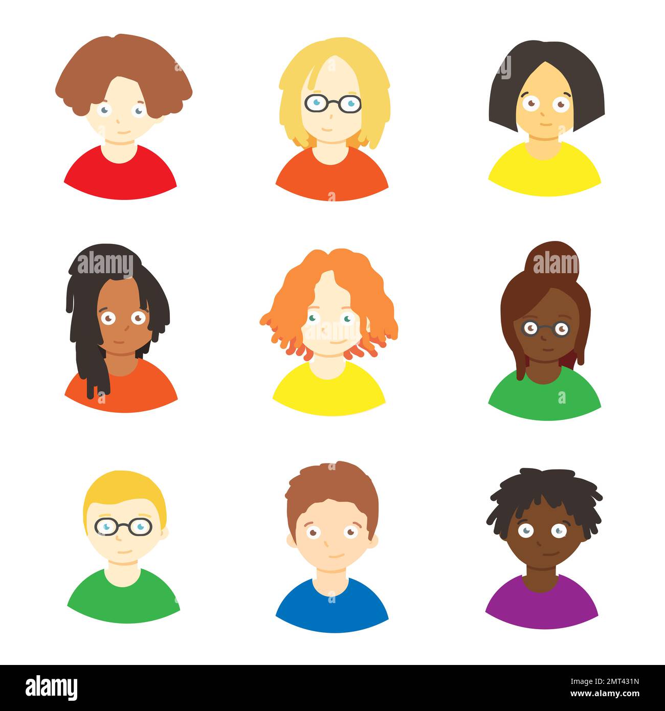 Students icon set. Vector illustrations in cartoon flat style isolated ...