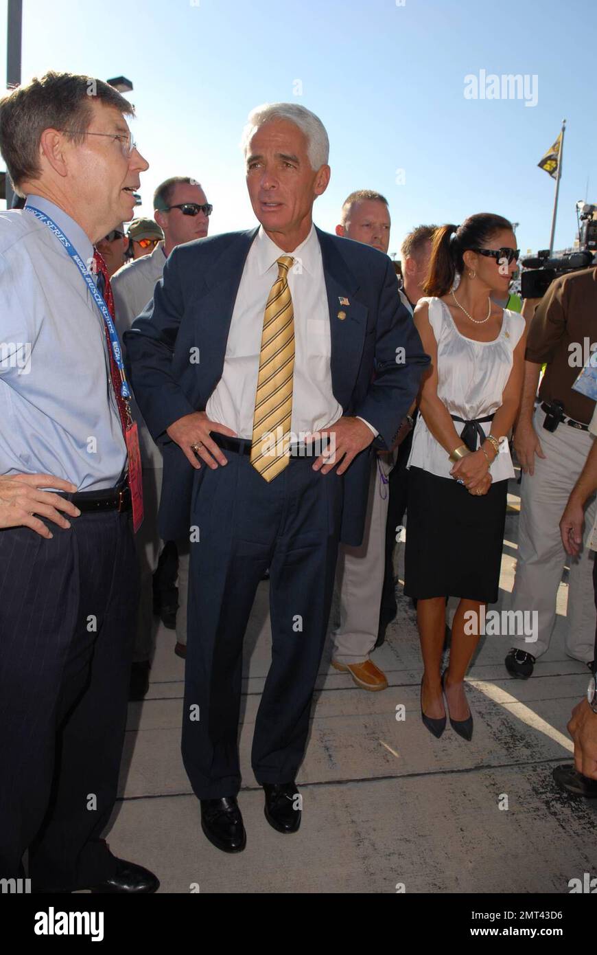 Florida Governor Charlie Crist attends the NASCAR Nextel Ford 400 at ...