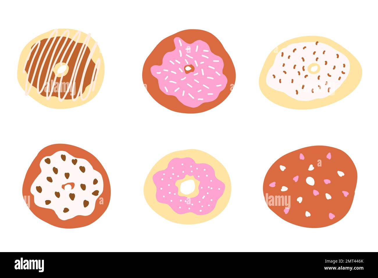 Donuts set in cartoon style. Vector illustration isolated on white ...