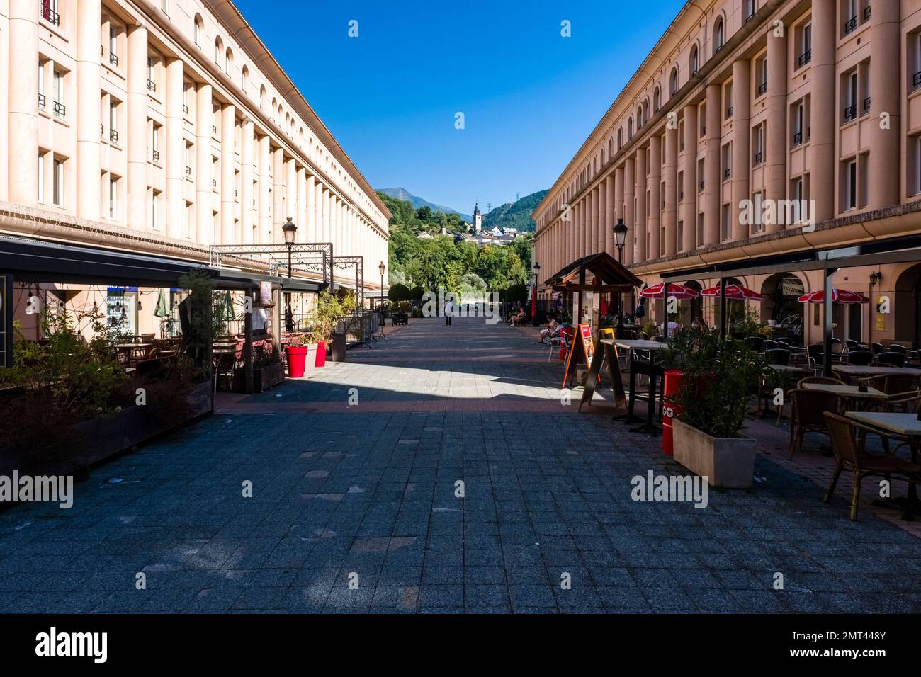 Shopping street Place de l'Europe in Albertville with outdoor ...