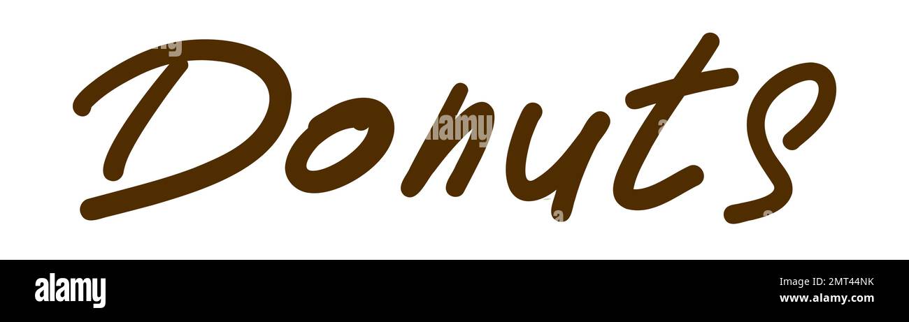 Donuts lettering. Vector illustration in cartoon flat style isolated on ...