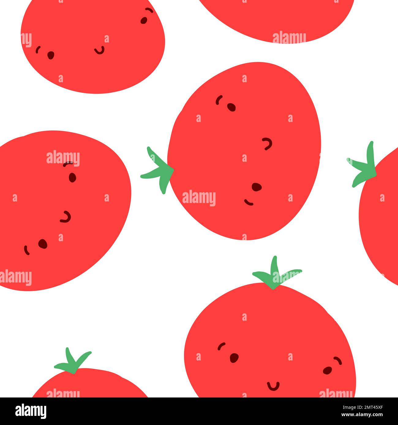 Seamless pattern of tomatoes in cartoon flat style. Vector illustration ...