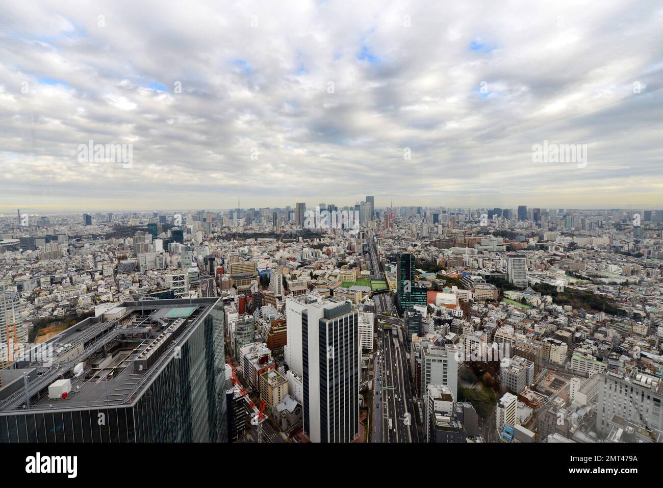 A view of Tokyo from the top of the Scramble Square building in Shibuya ...