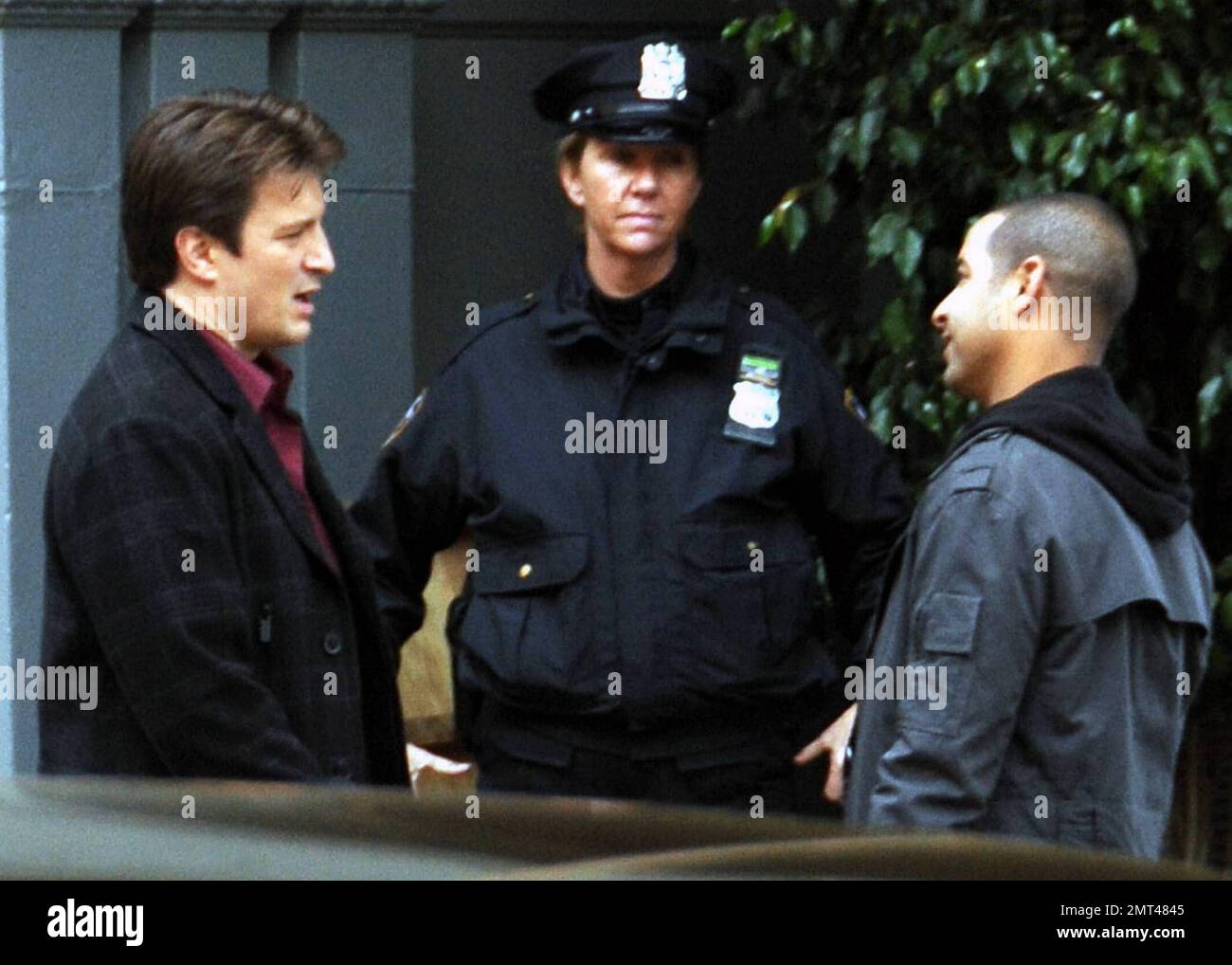 EXCLUSIVE!! Actor Nathan Fillion films a scene for the ABC TV show ...