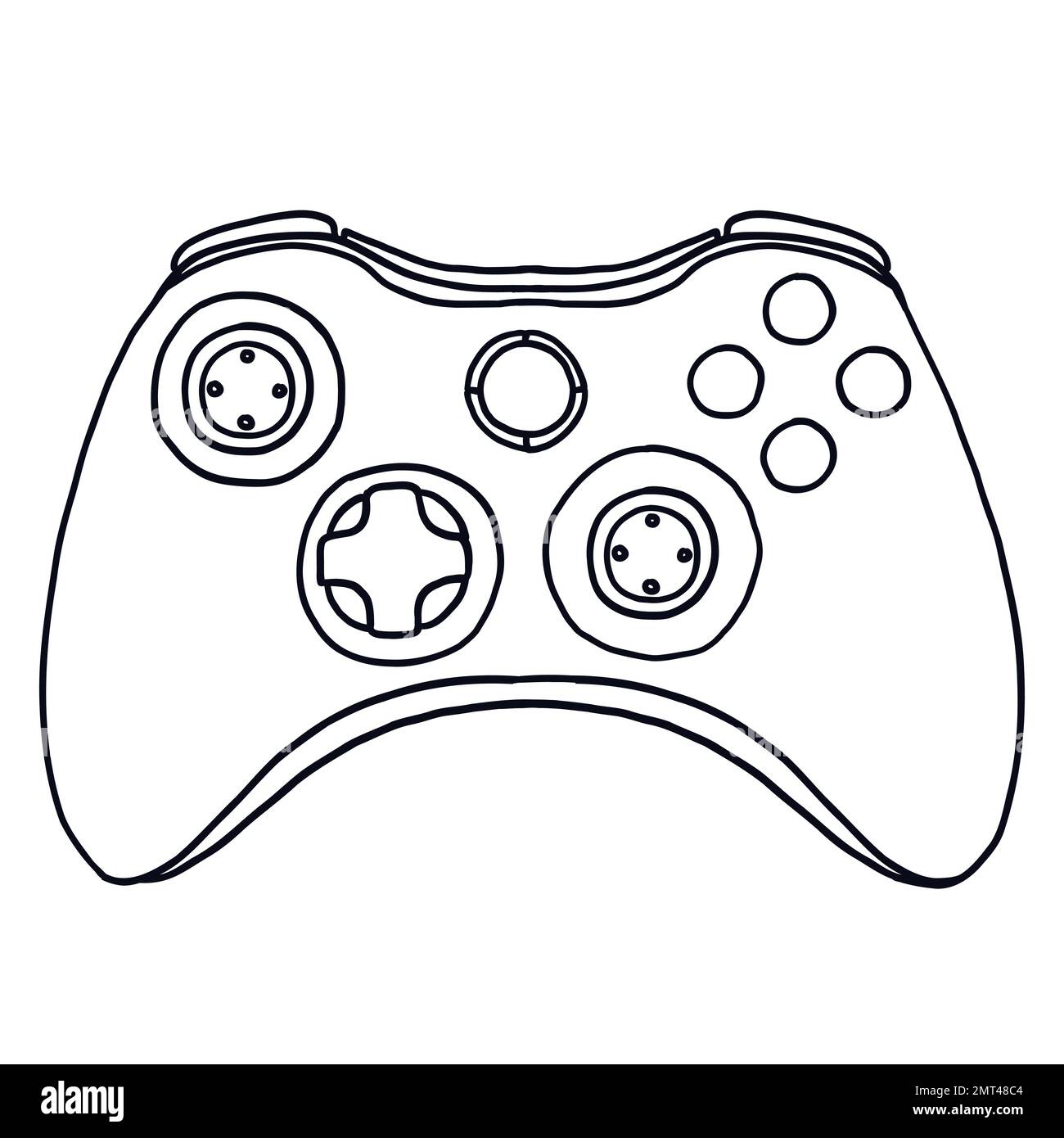 Game retro modern controller. Vector illustration in hand-drawn outline ... Game retro modern controller. Vector illustration in hand-drawn outline ...