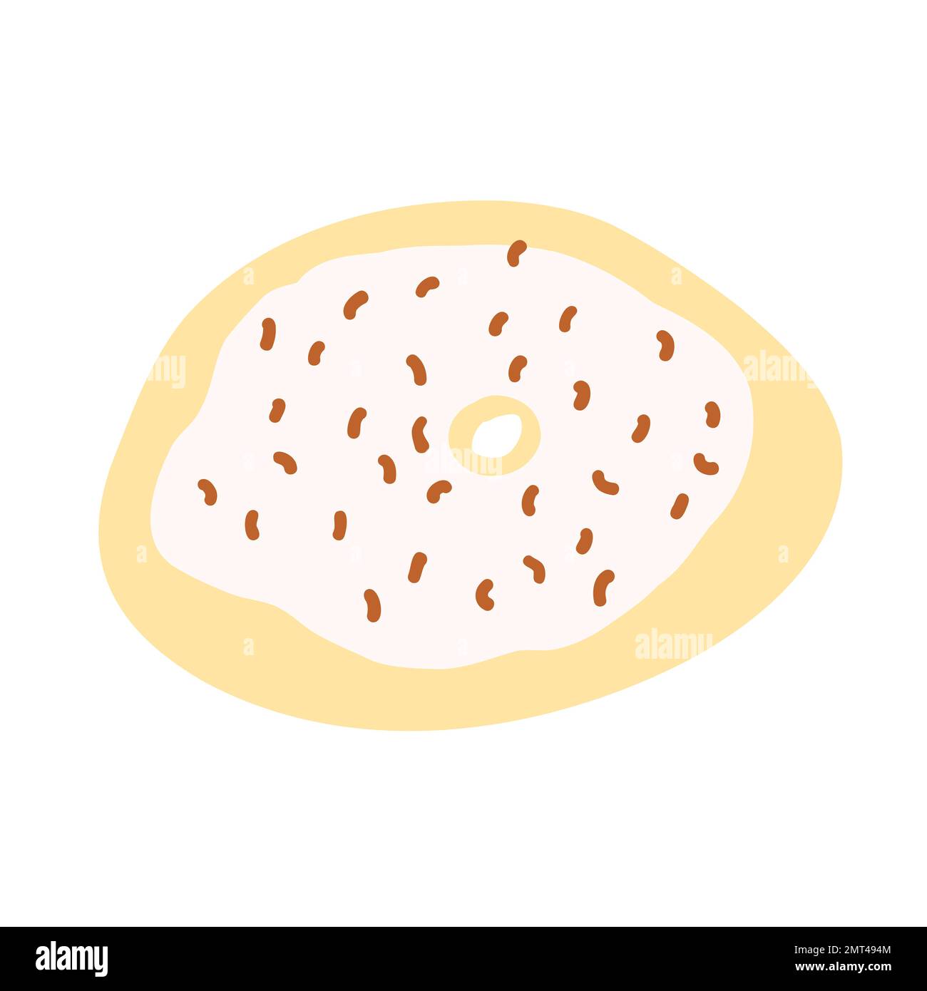 Donut in cartoon style. Vector illustration isolated on white ...