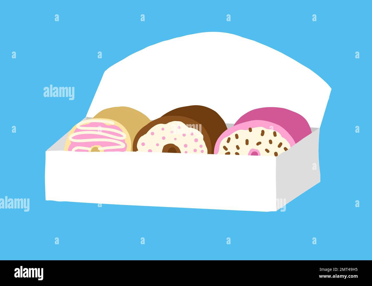 Donut in a box Stock Vector Images - Alamy