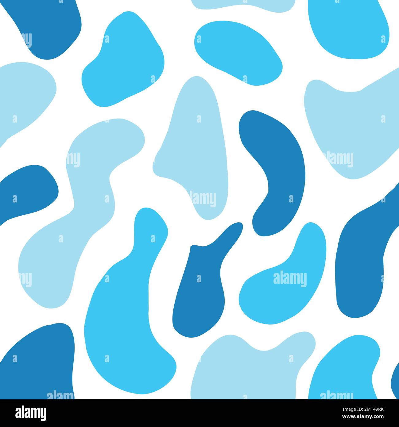 Blue spots seamless pattern on white background. Vector illustration in ...