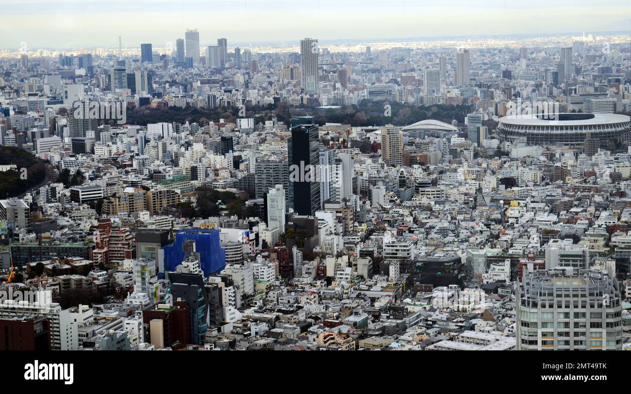 City views of Tokyo from the Shibuya Scramble Square building. Tokyo ...