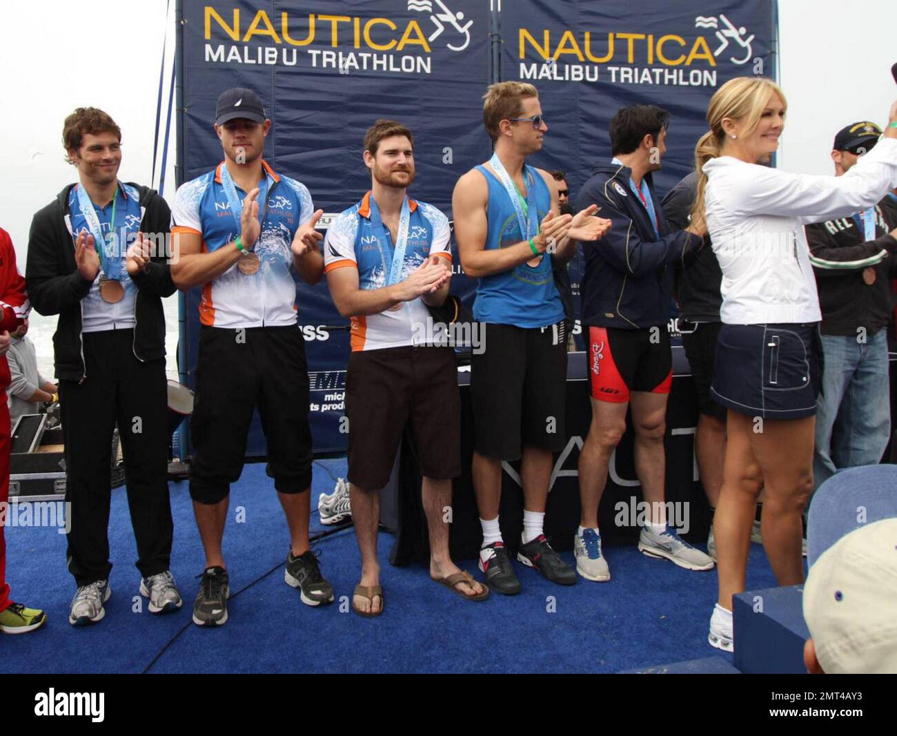 James Marsden (L), Trevor Donovan and Nancy O'Dell on stage at the 24th ...