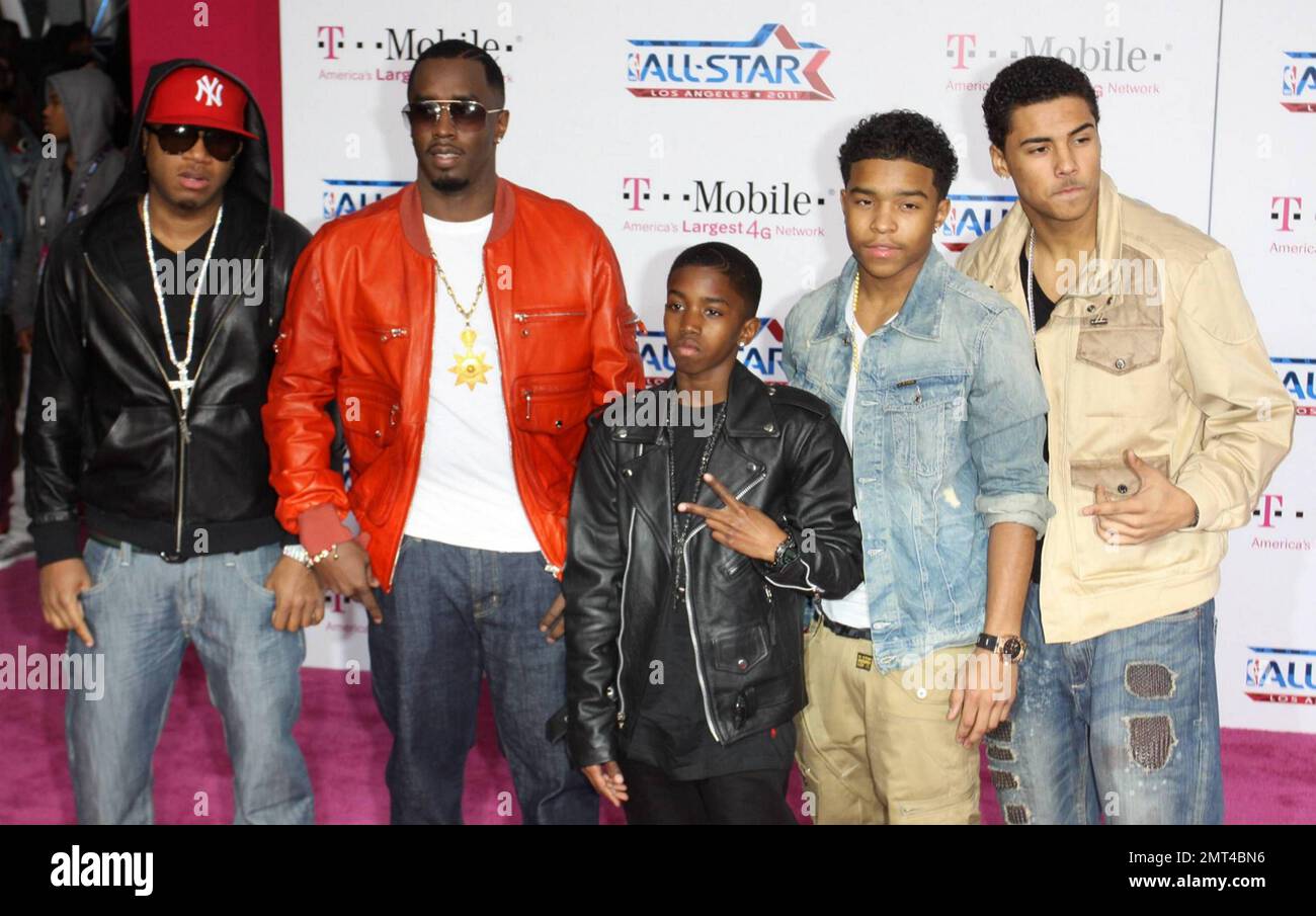 Sean Combs (aka Diddy) with his sons Christian Combs, Justin Combs and the son of his on-off ...