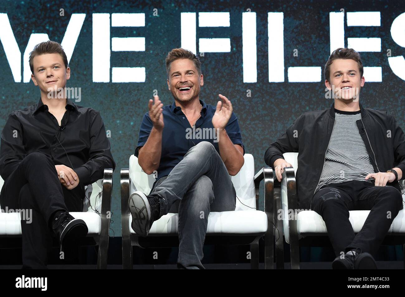 Matthew Lowe, from left, Rob Lowe and John Owen Lowe attend the "Lowe ...