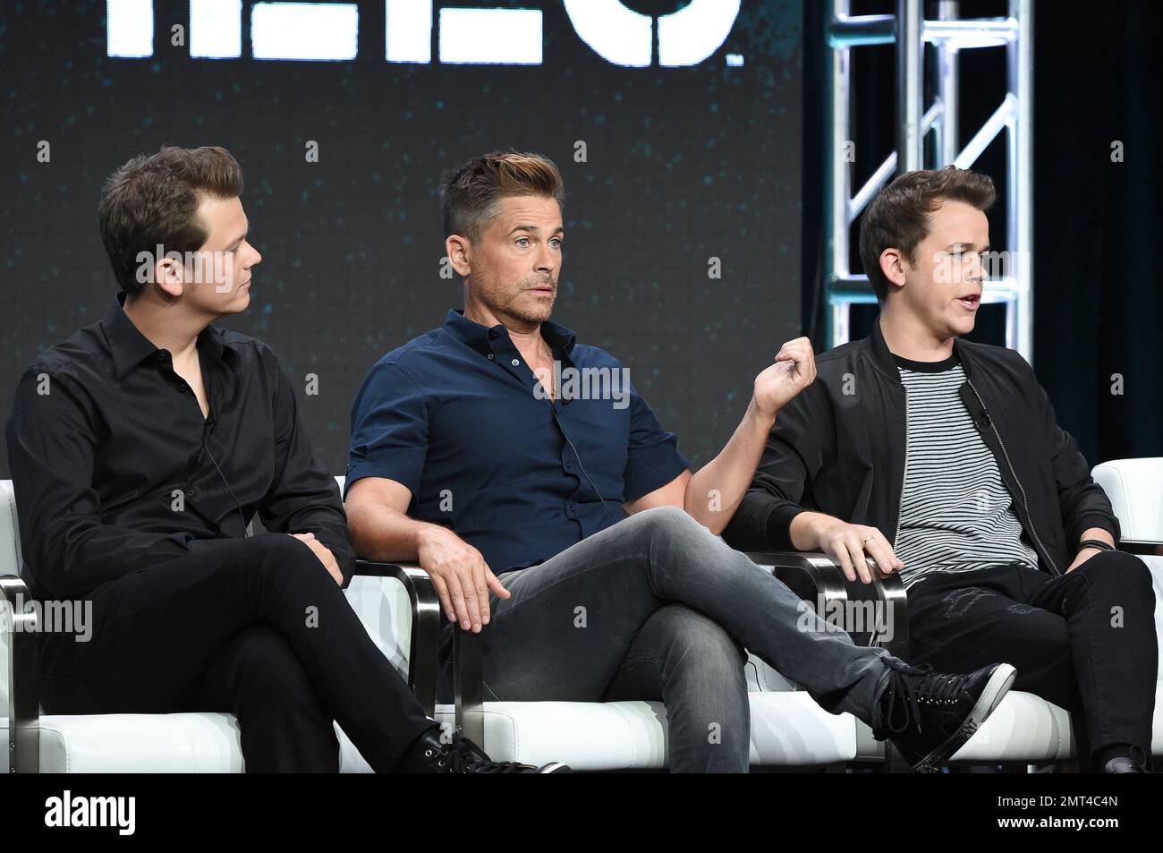 Matthew Lowe, from left, Rob Lowe and John Owen Lowe attend the "Lowe ...