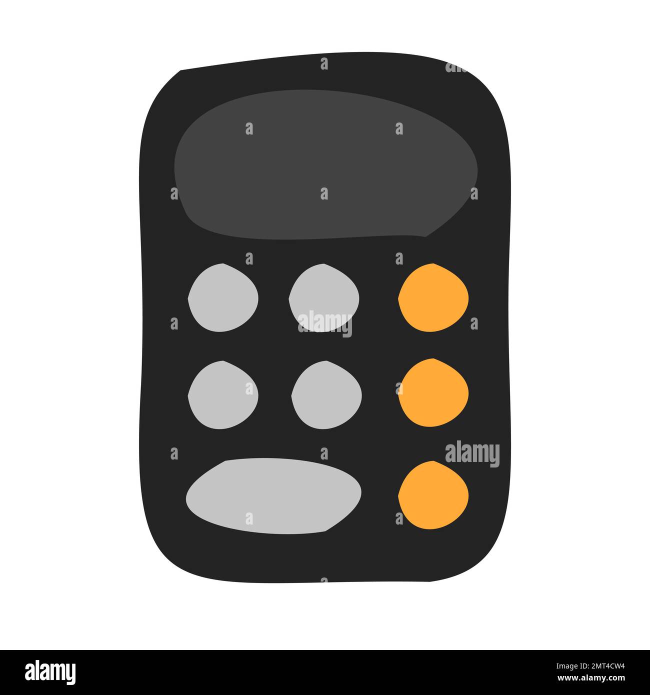Calculator simple icon on flat cartoon style isolated on white ...