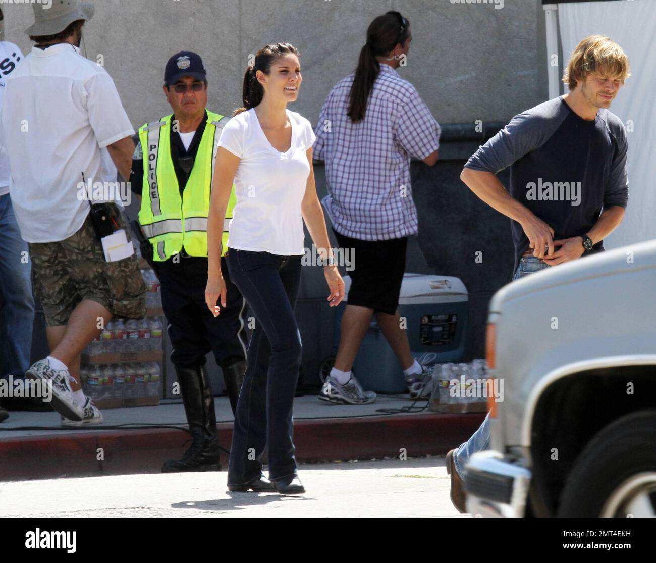 EXCLUSIVE!! Eric Christian Olsen and Daniela Ruah film a segment for ...