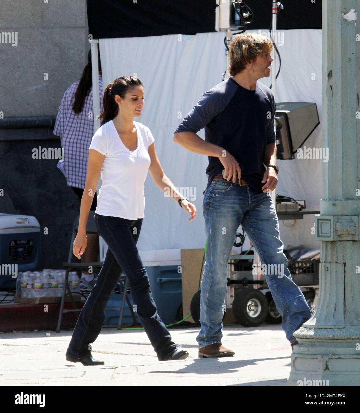 EXCLUSIVE!! Eric Christian Olsen and Daniela Ruah film a segment for ...