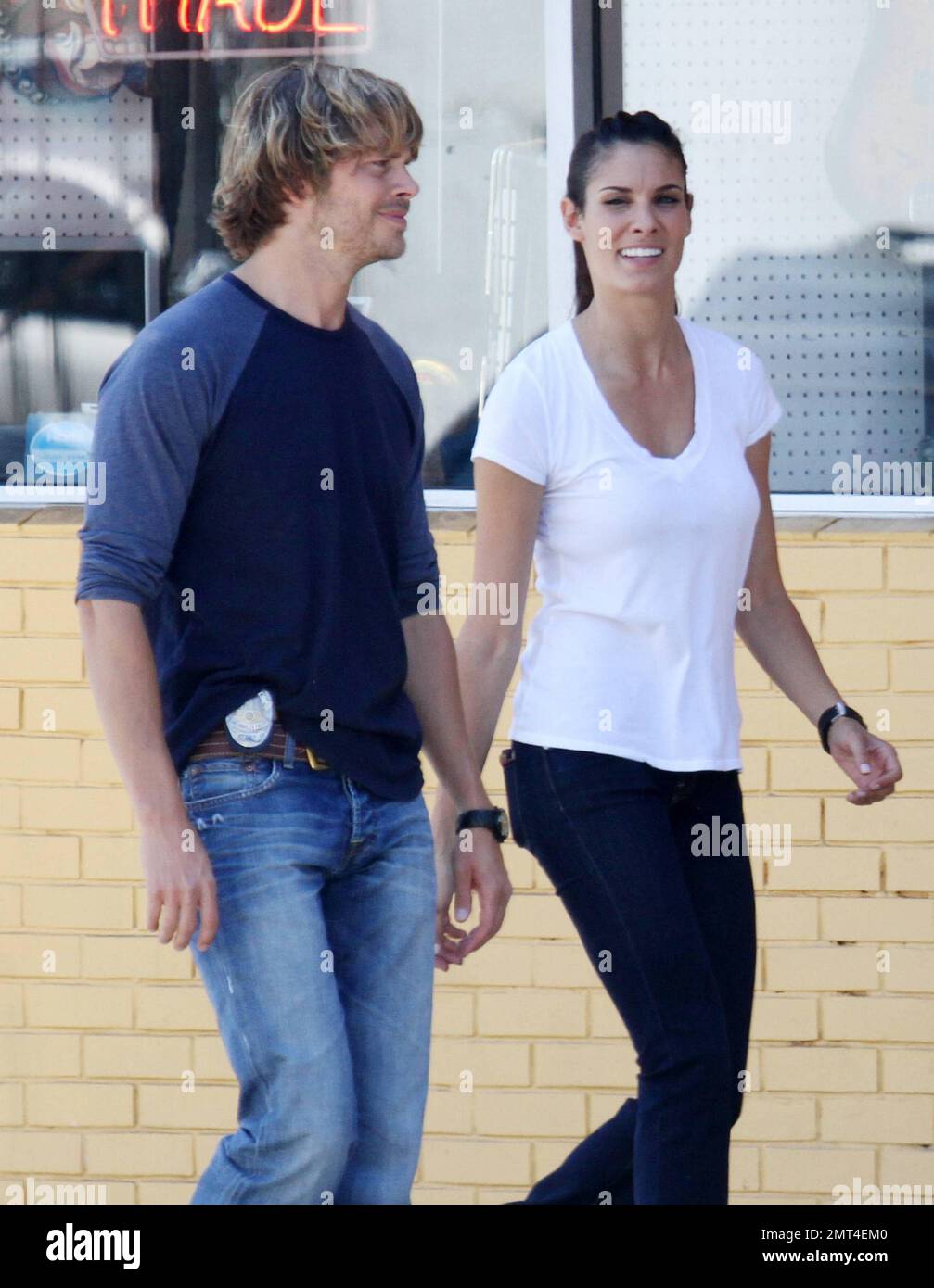 EXCLUSIVE!! Eric Christian Olsen and Daniela Ruah film a segment for ...