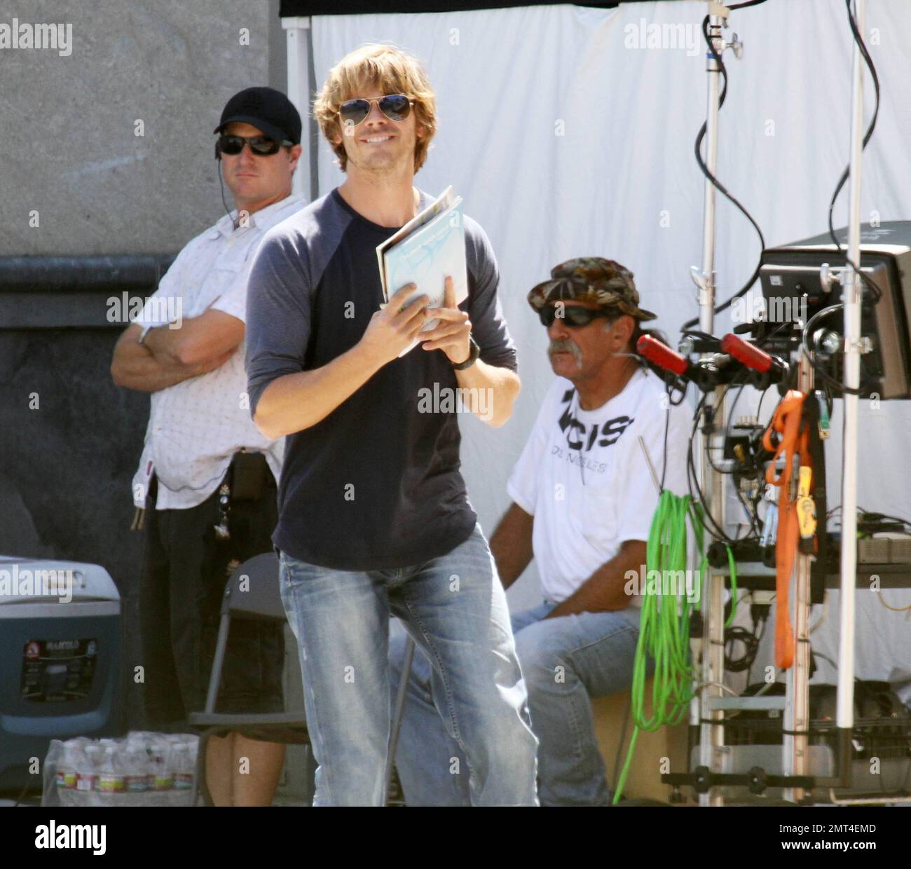 EXCLUSIVE!! Eric Christian Olsen and Daniela Ruah film a segment for ...