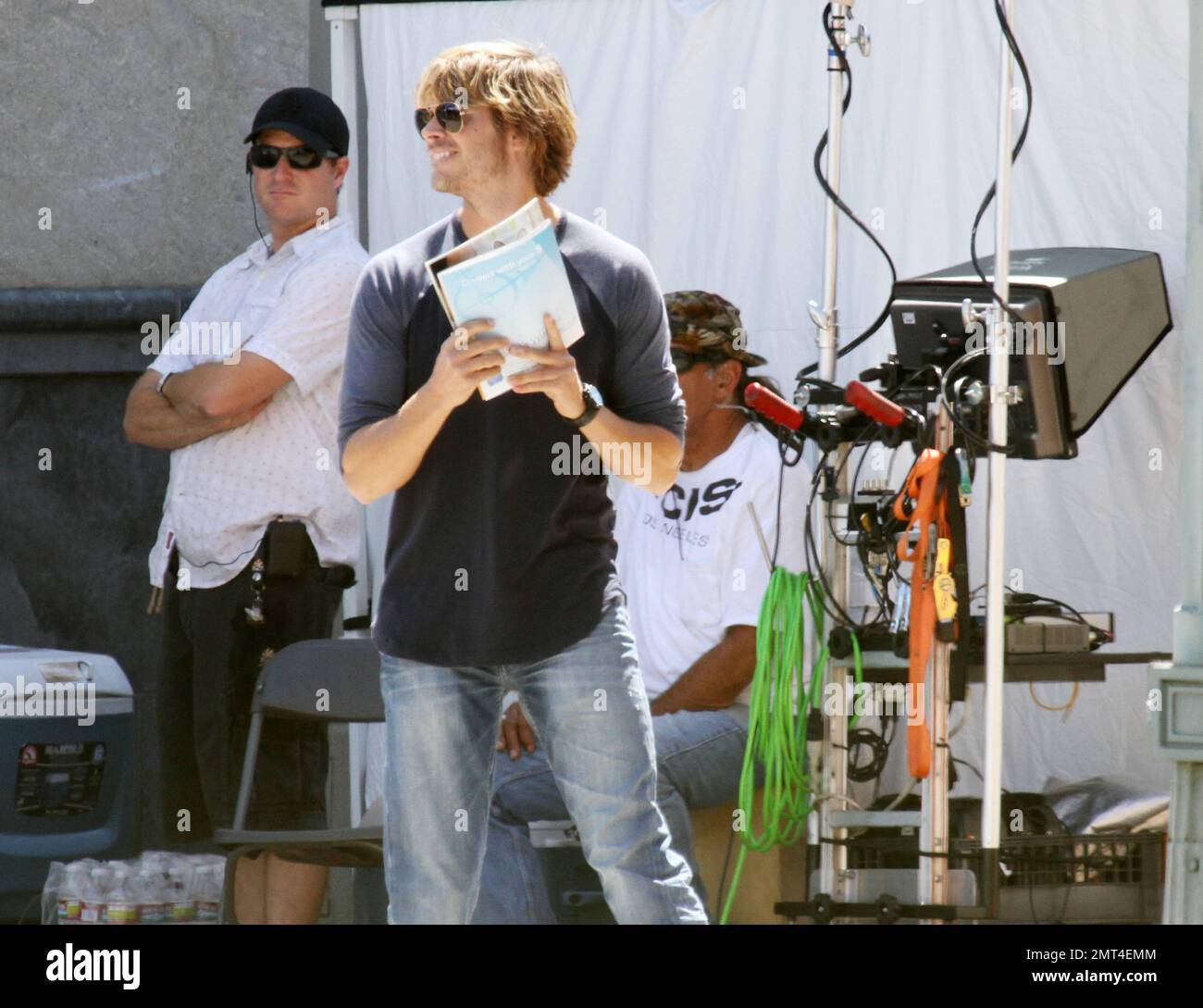 EXCLUSIVE!! Eric Christian Olsen and Daniela Ruah film a segment for ...