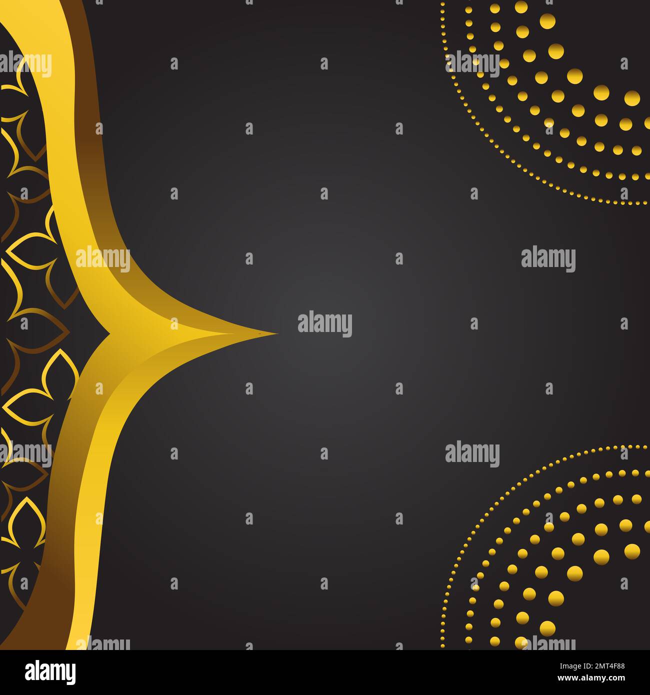 abstract luxury gold line and floral ornament on black background ...