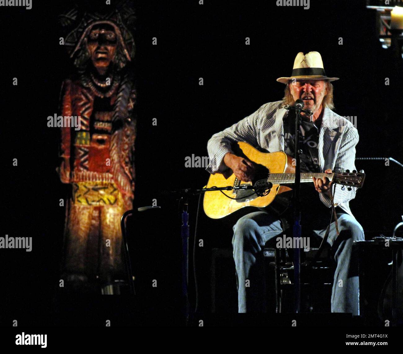 Legendary musician Neil Young performs live in concert at Seminole Hard ...