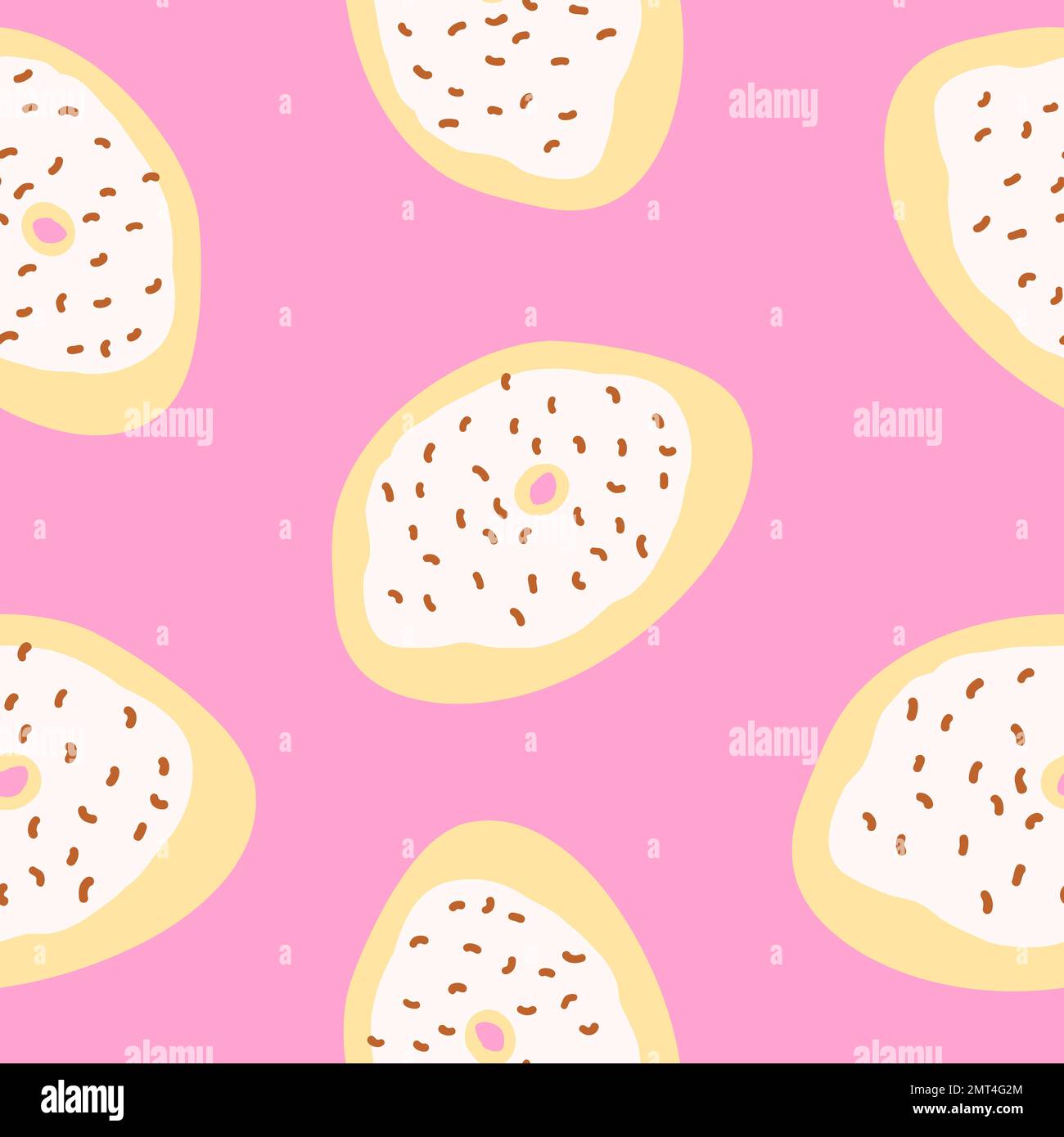 Donuts pattern. Vector illustration in cartoon flat style isolated on ...