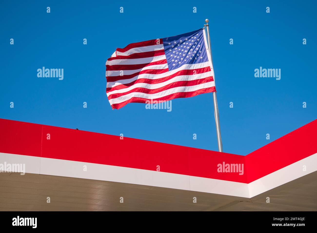USA, Texas, Route 66, Amarillo, American Flag Stock Photo - Alamy