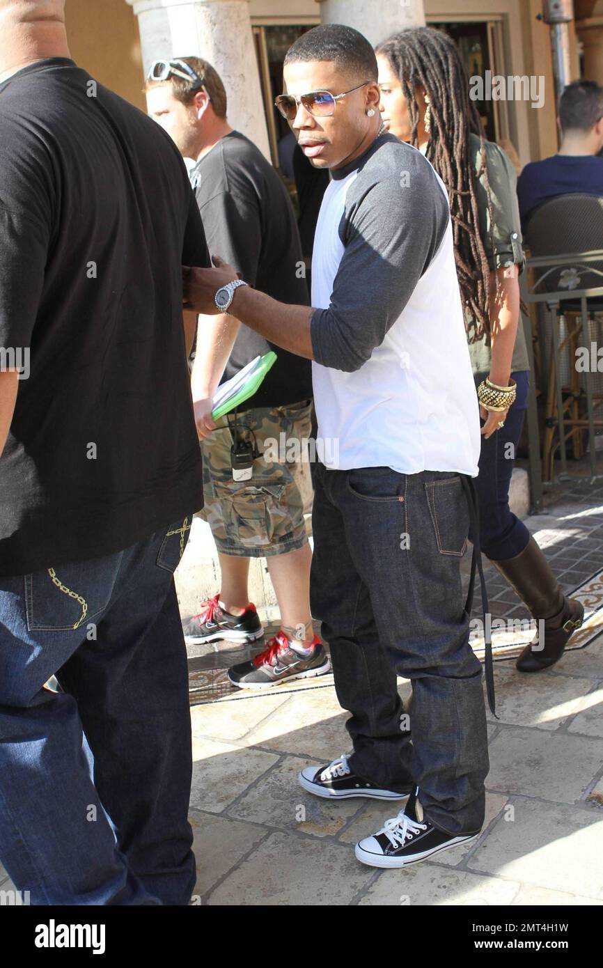 Hip-hop superstar and actor Nelly strolls with an entourage at The ...