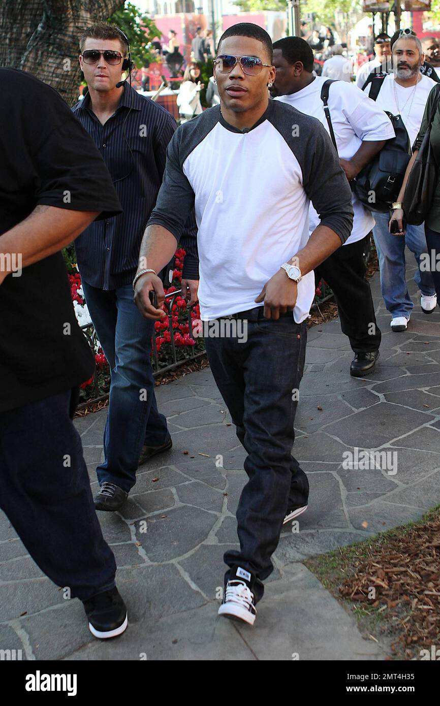 Hip-hop superstar and actor Nelly strolls with an entourage at The ...