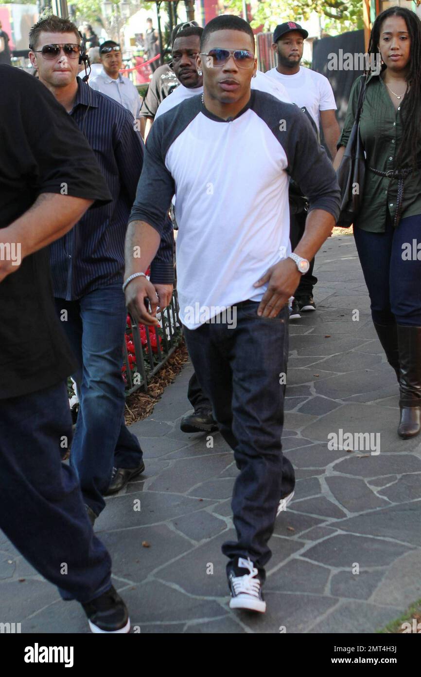 Hip-hop superstar and actor Nelly strolls with an entourage at The ...